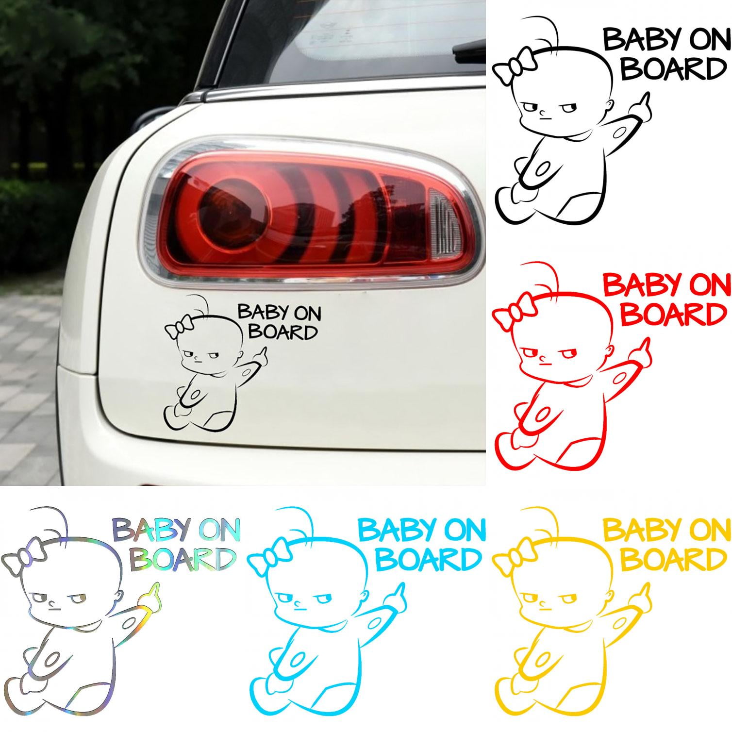 Walbest Universal Car SUV Vehicle Reflective Warning Sign Cute Decals ...
