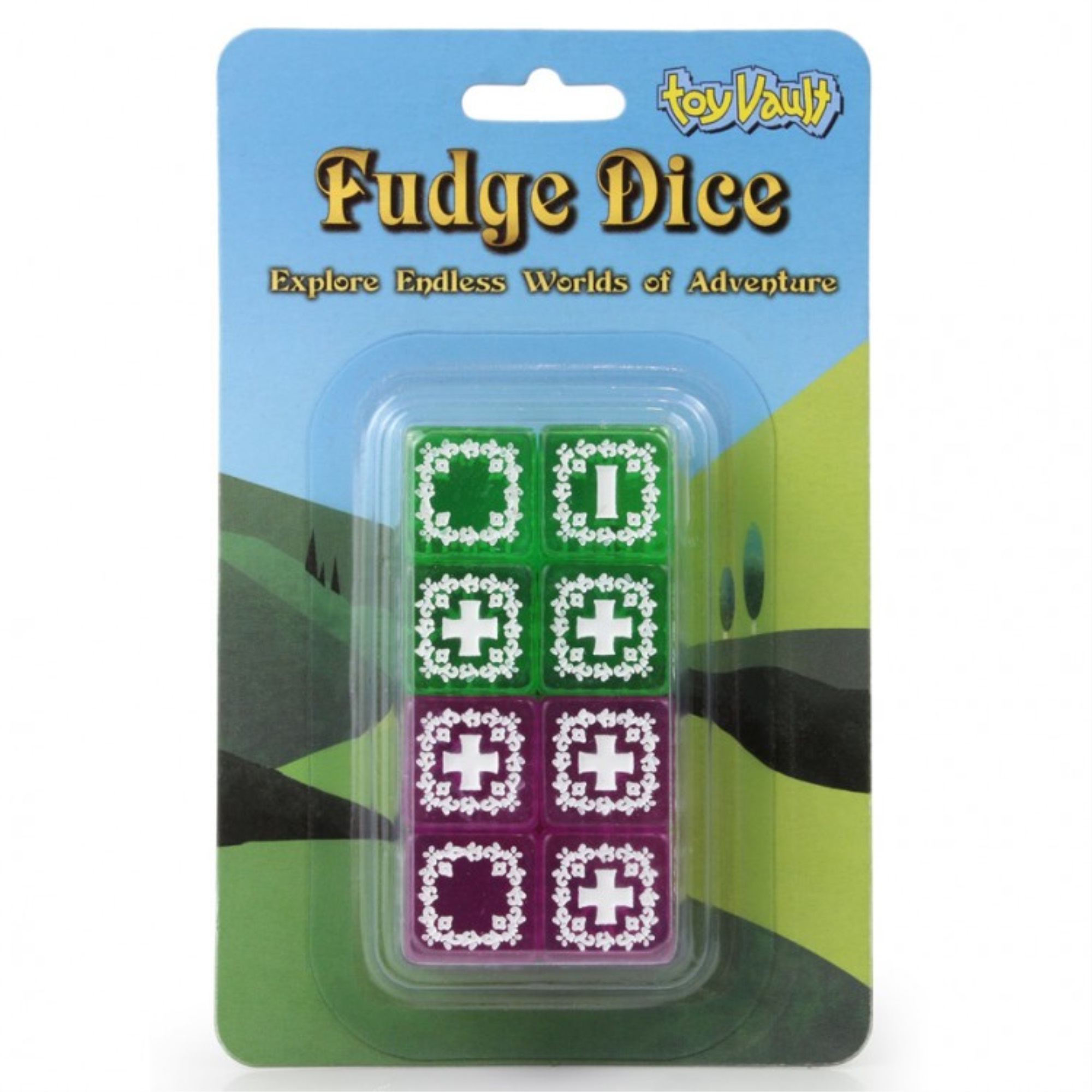 Fudge Dice Set - Translucent Green & Purple (8) New - Walmart.com ...