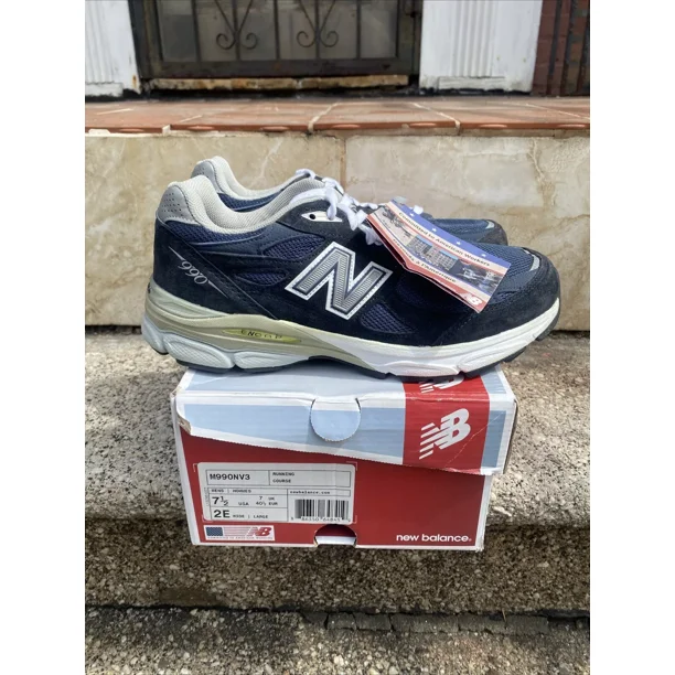 New Balance 990v3 Made In USA Navy USA Heritage 7.5 Wide Width | Bodega ...