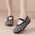 Black Women Summer Mesh Shoes Flat Soft Sole Breathable Plus Size Solid ...