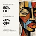 Abstract Face Print | Modern Colorful Portrait Wall Art | Mid Century ...