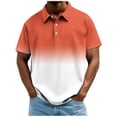 Dolkfu Short Sleeve Polos Shirts for Men Gradient Orange Button ...
