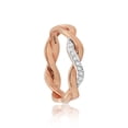 0.09 Ct. IGI Certified Natural Diamond 18k Yellow Gold Swirl Ring For ...