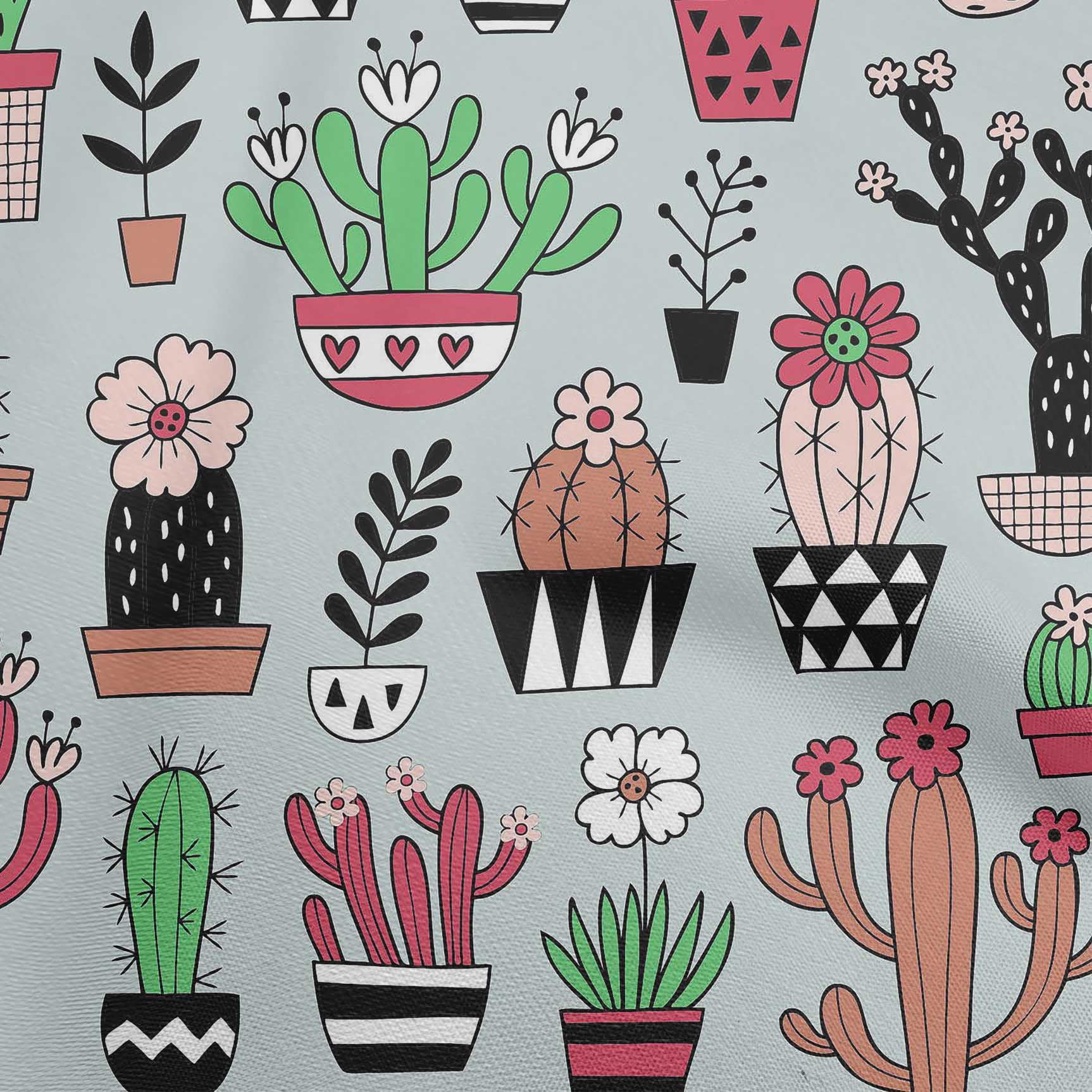 oneOone Cotton Flex Dusty Green Fabric Cactus Diy Clothing Quilting ...