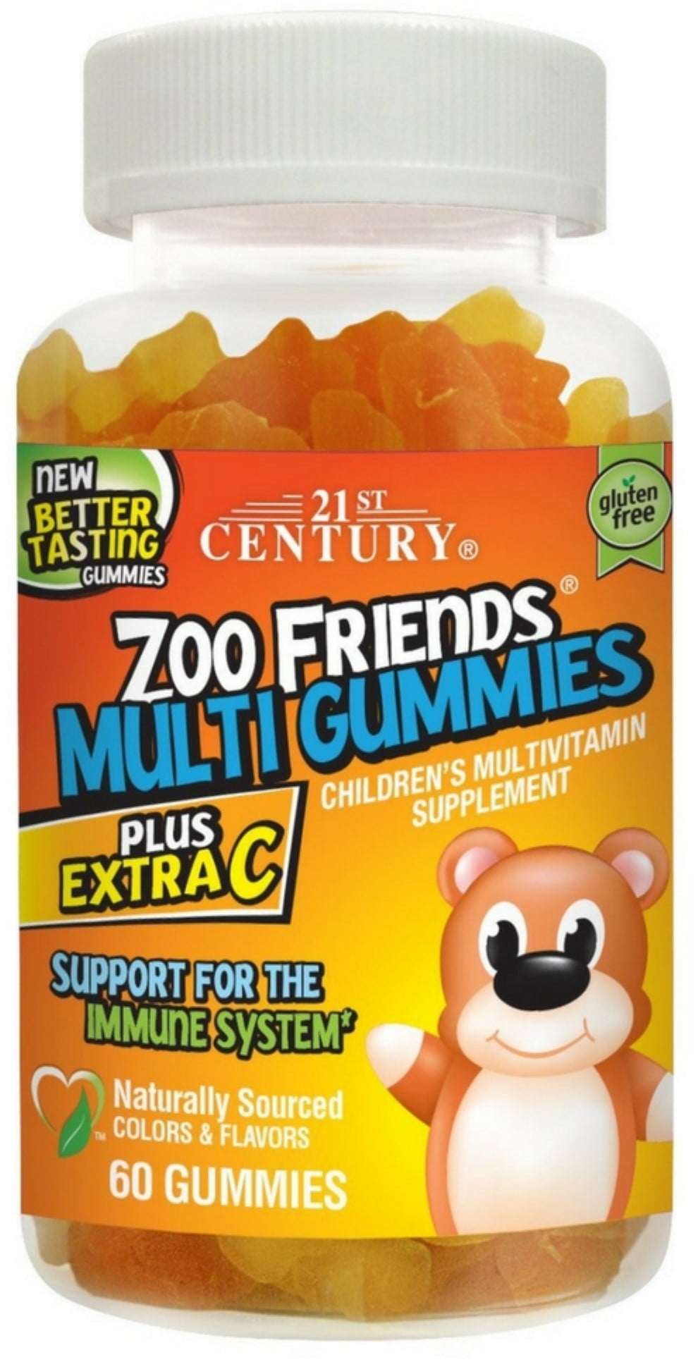 21st Century Zoo Friends Multi Gummies Plus Extra C 60 Each - (Pack of ...