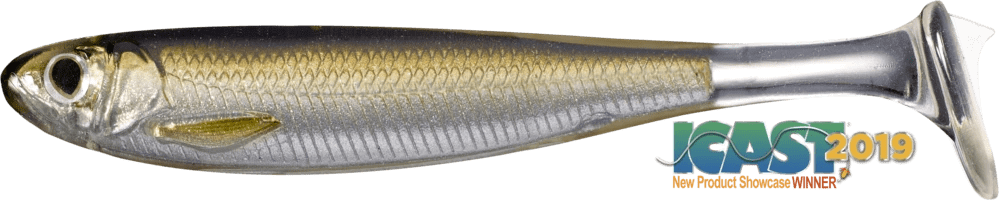 Live Target SRS85SK934 Silver/Brown 3" Soft Plastic Fishing Swimbait ...