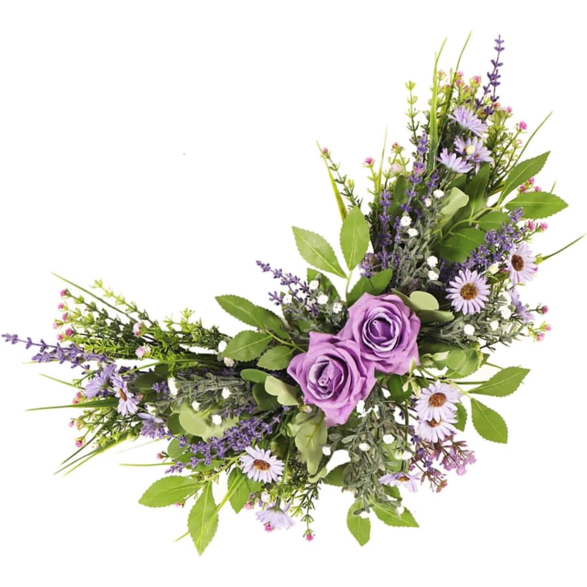 Click here for Generic Artificial Chrysanthemum Rose Wreath 18in... prices