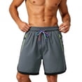 QSAWXQZ Men's Quick Dry Running Shorts with Zip Pockets Elastic Waist ...