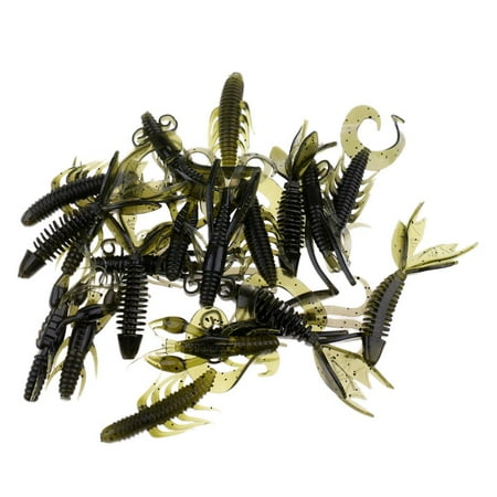 20 pieces of soft worm rubber maggots for snakehead, catfish, bass ...