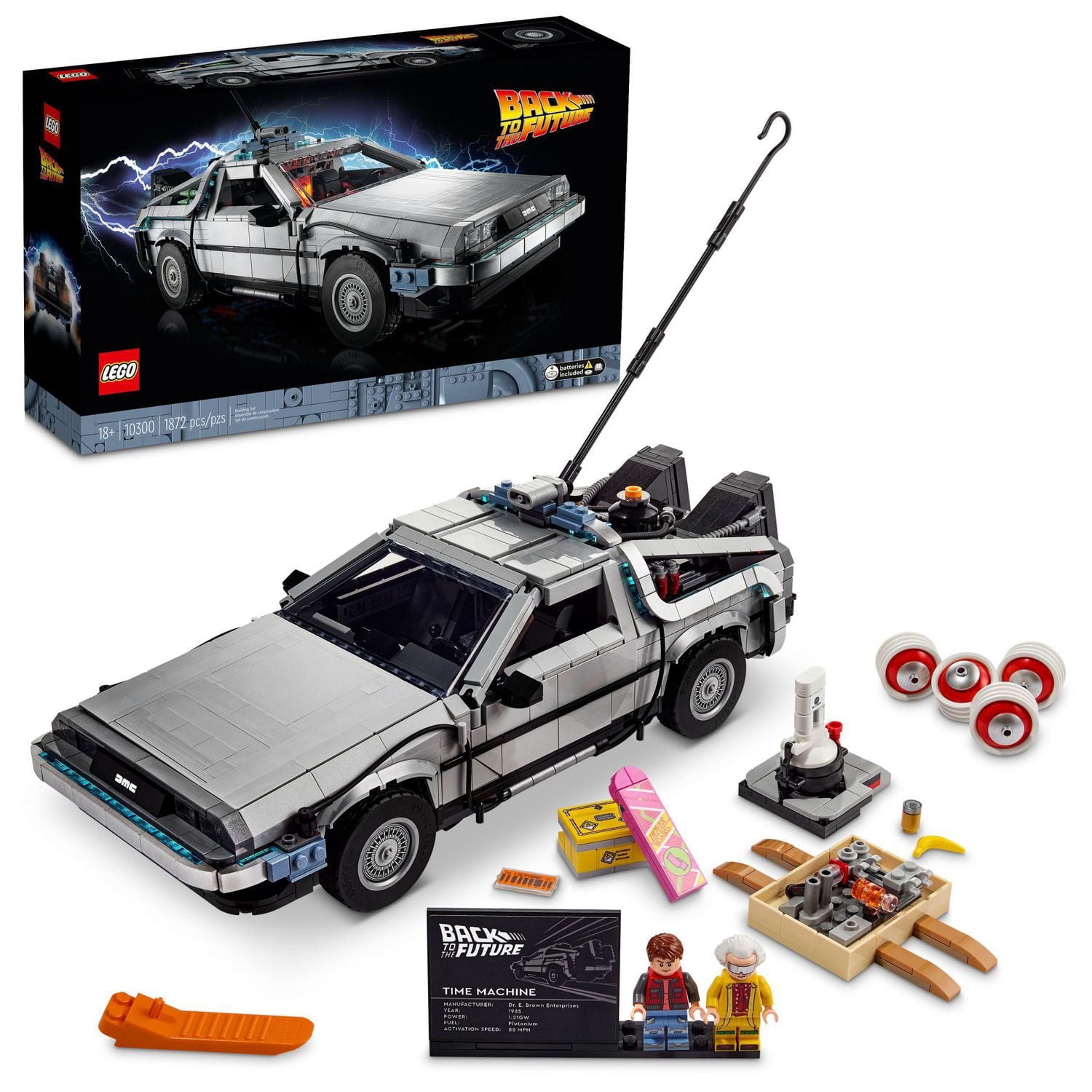 Lego Icons Back To The Future Time Machine 10300  Model Car Building Kit  Based On The Delorean From The Classic Movie