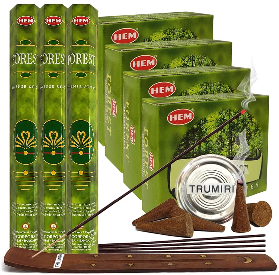 Forest Incense sticks and cone incense holder variety pack bundle ...