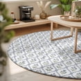 Blue Floral Round Living Room Rugs 5 ft, Country Pastoral Classic ...