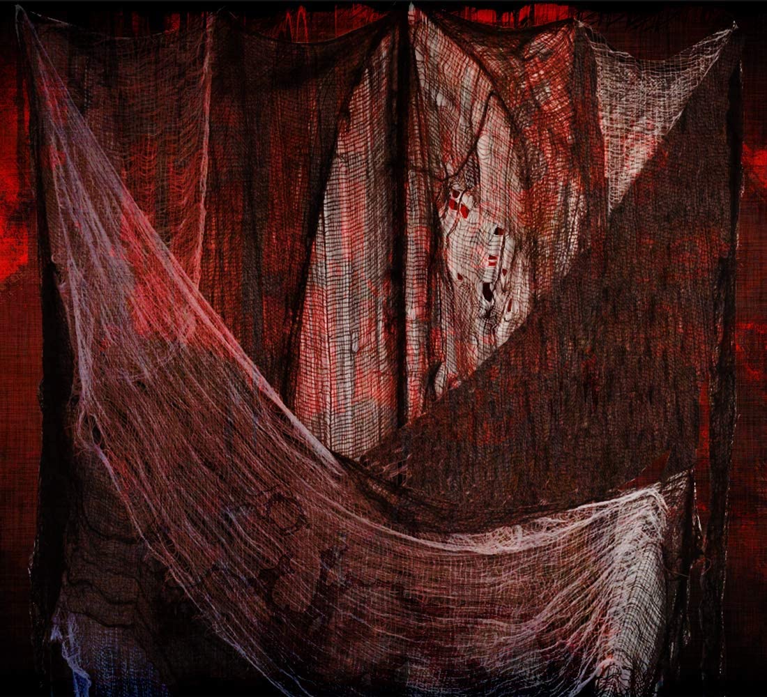 Halloween Creepy Scary Cloth Decorations - 31.5" x 59" Black Spooky ...