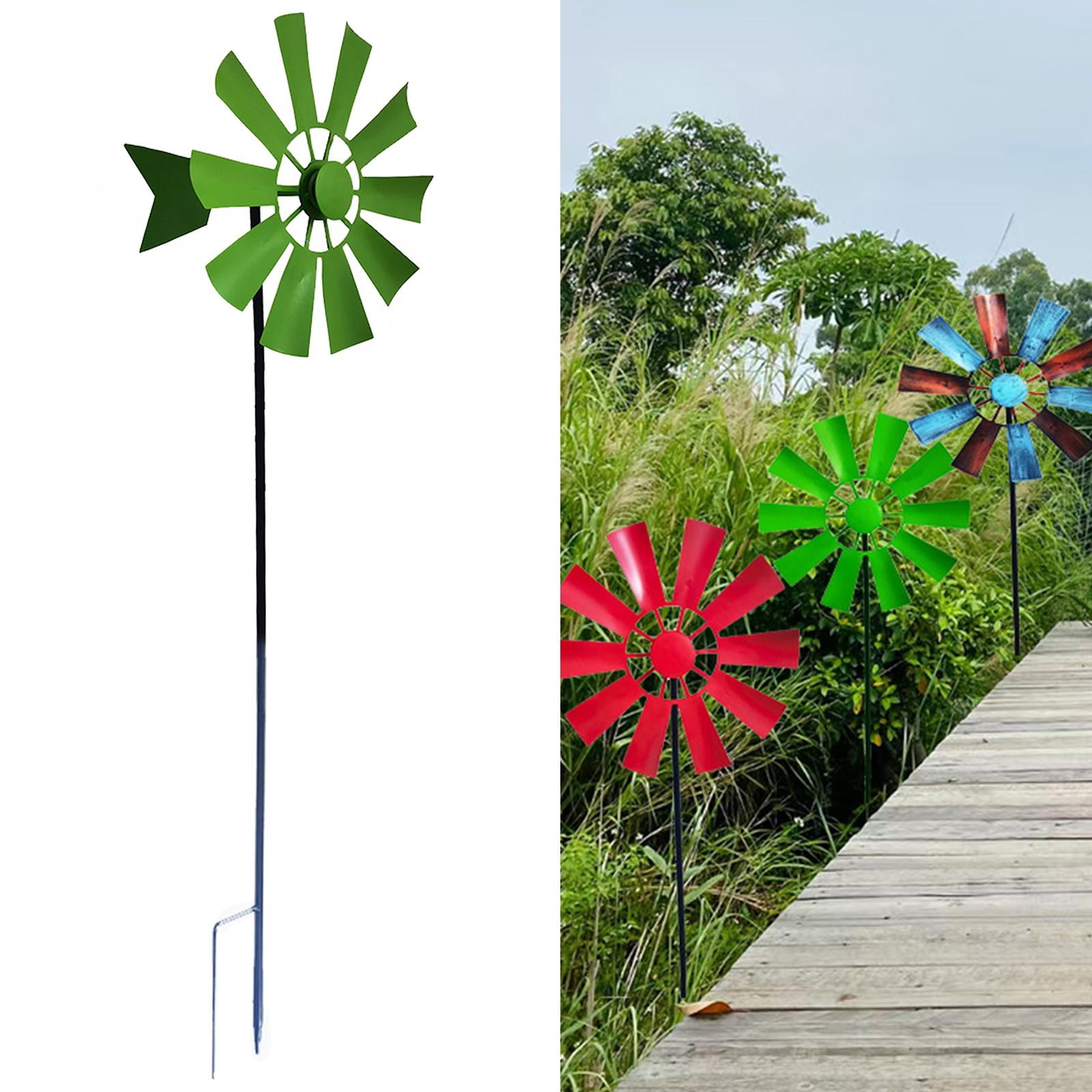 28in Wind Sculpture Metal Windmill Wind for Outdoor Patio Ornaments ...