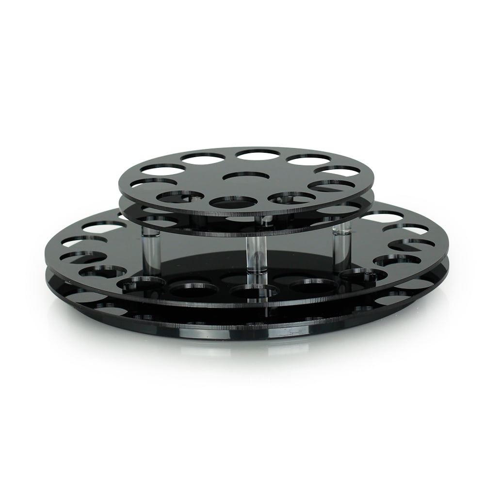 Essential Oil Carousel Display Rack, 2-Shelf, 24-30ml Bottles, Black ...