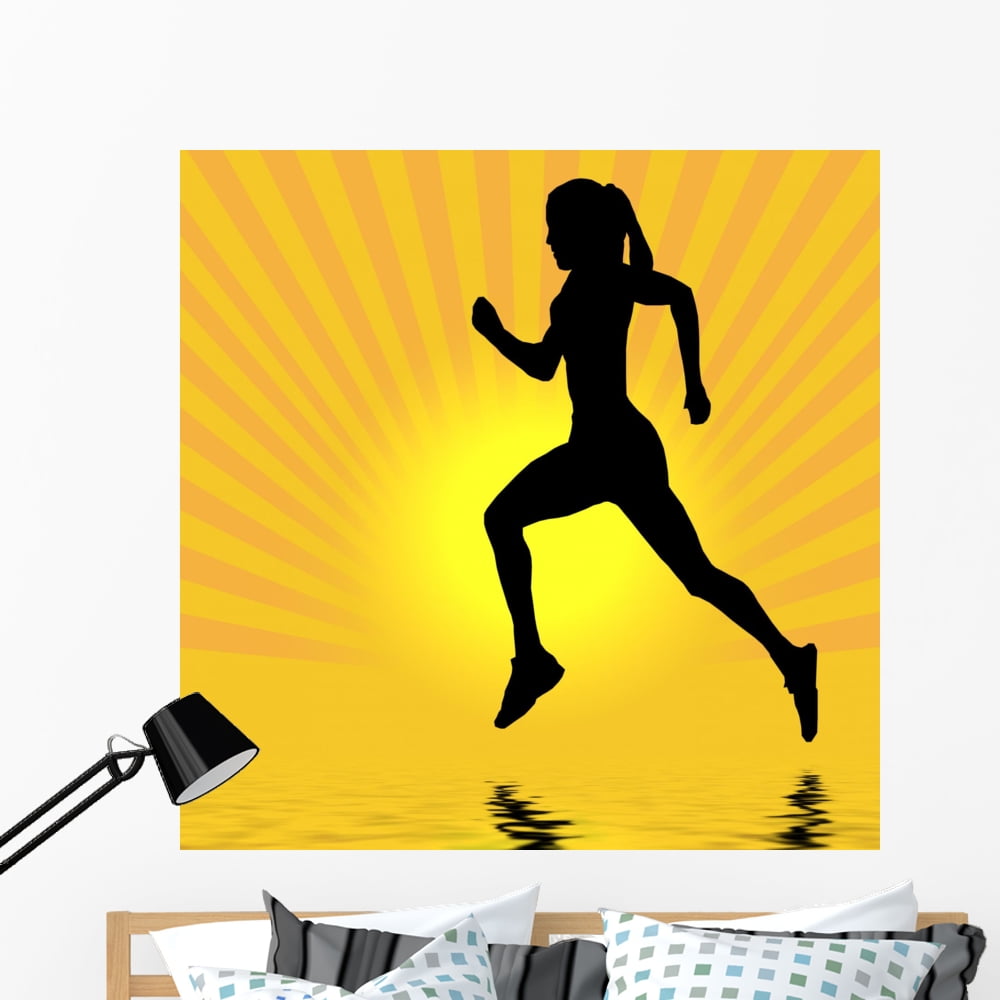 Runner and Reflection Wall Mural Decal Sticker, Wallmonkeys Peel ...