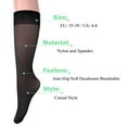 3 Pairs Sheer Knee High Socks for Women 15 Denier Stay up Band (Black ...