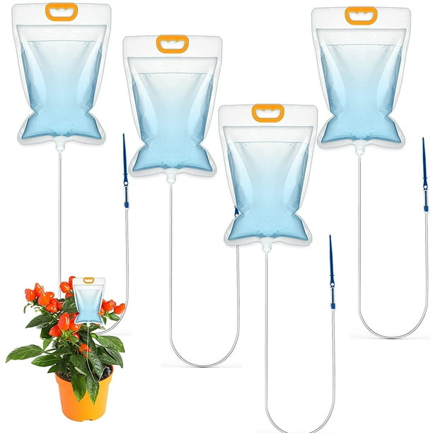 JOYWEI4 Pieces Plant Life Support Watering Drip Bags 3.5 L Plant IV Bag ...