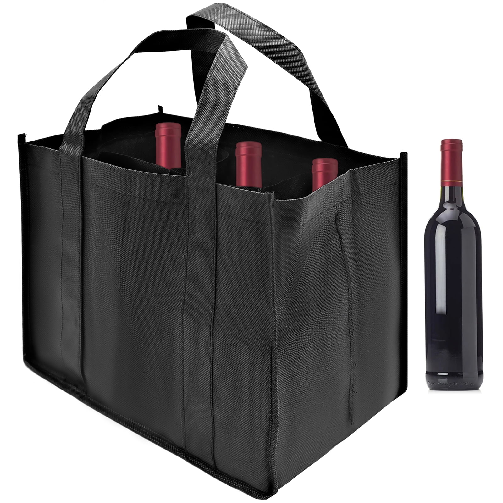 Walmart Wine Carrier Tote Bag, Reusable Travel Bottle Carry Bag with ...