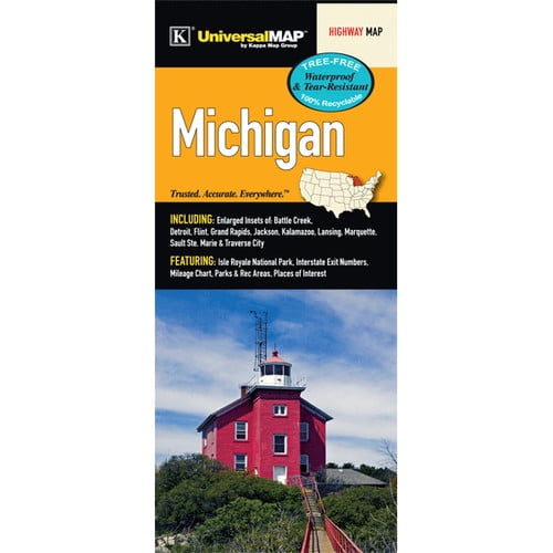 Universal Map Michigan Laminated Map - Walmart.com