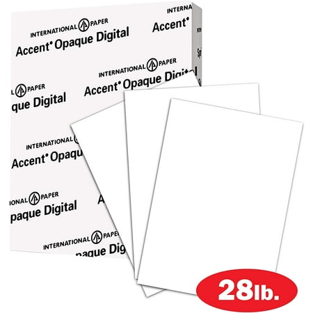 Accent Opaque 28lb White Paper, 70lb Paper Text, 104 gsm, Letter Size ...
