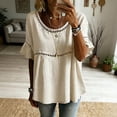 Blczomt Plus Size Blouses for Women Trendy Beige 2026 Tops Short Sleeve ...