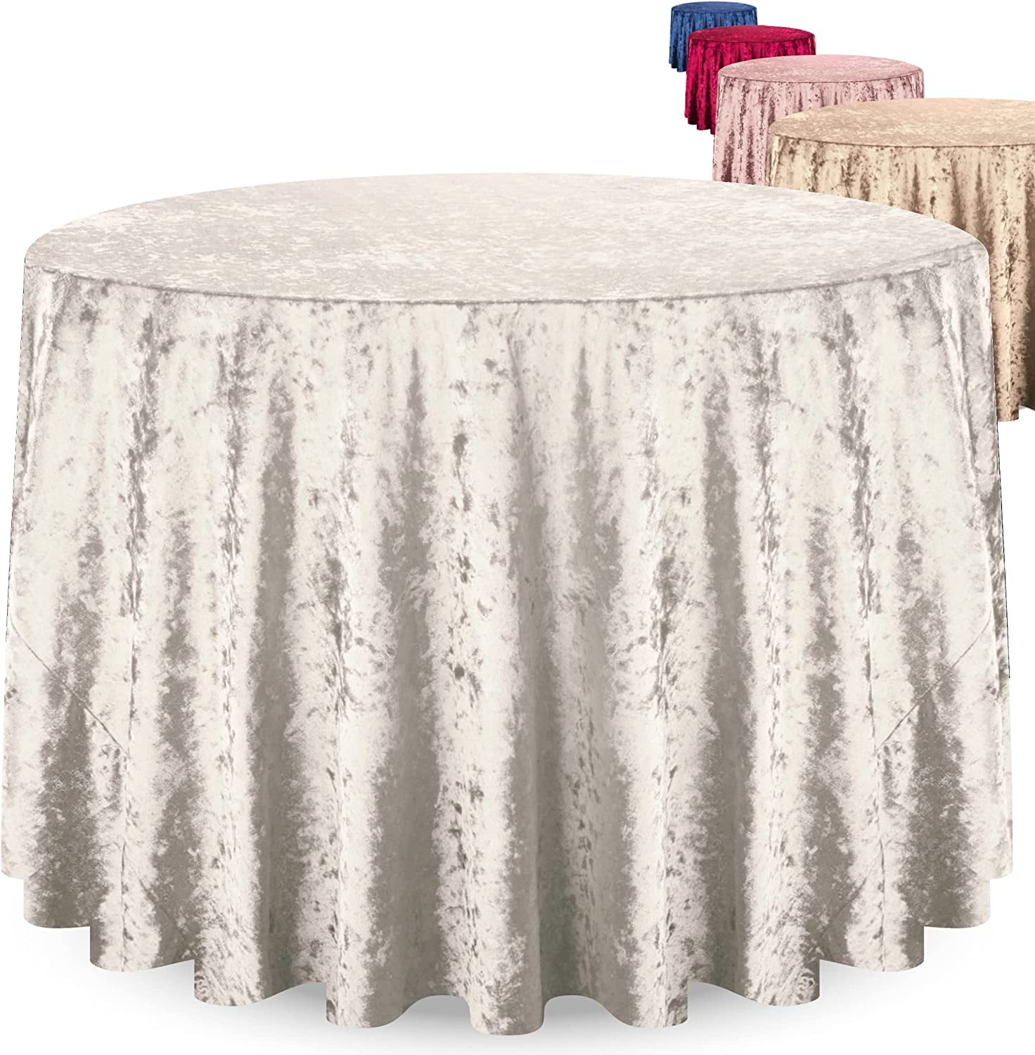 Elegant Round Table Cloth - 70 Inch, Made With Fine Crushed-Velvet ...