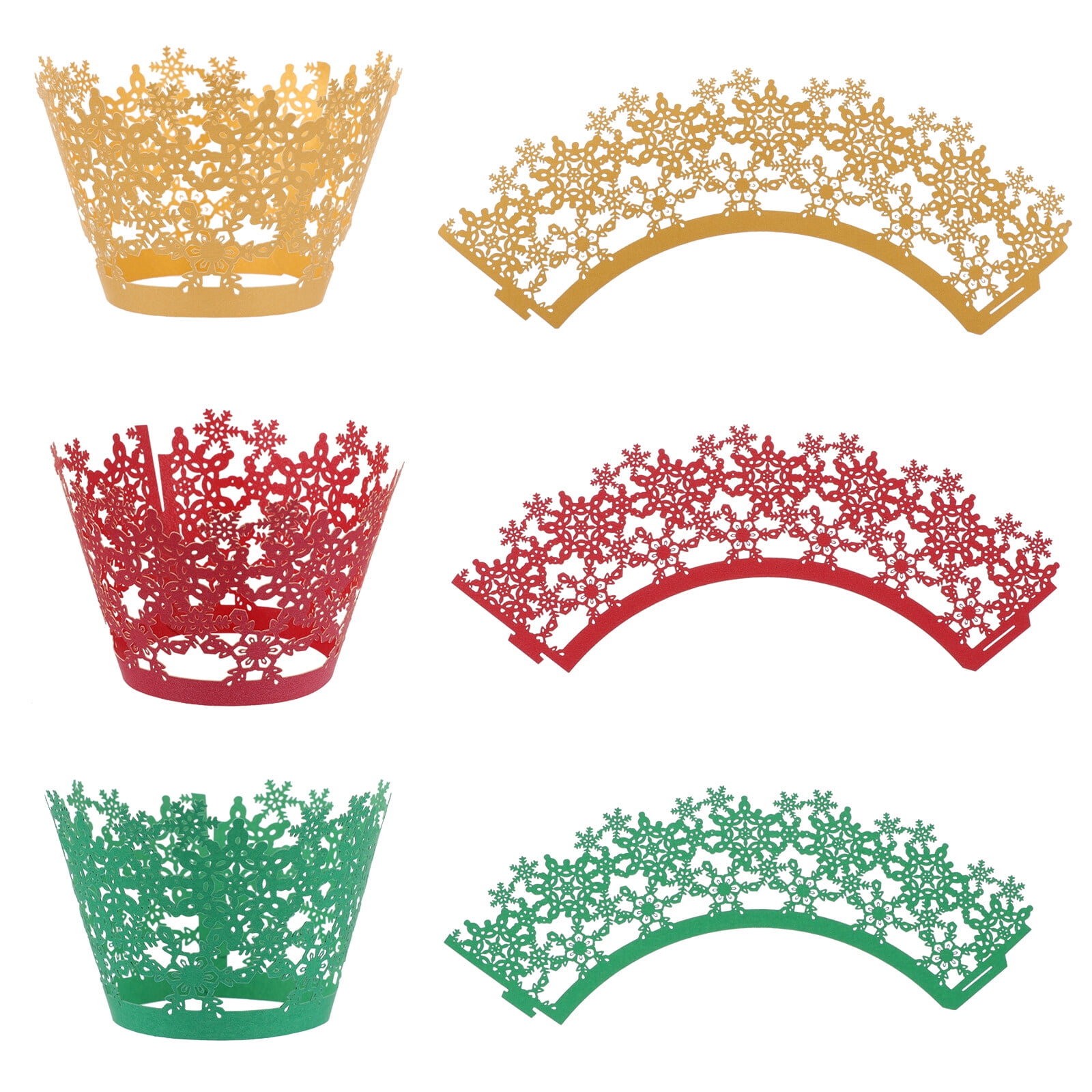 36pcs Cake Wrappers Creative Hollow Snowflake Paper Baking Cake Liner ...