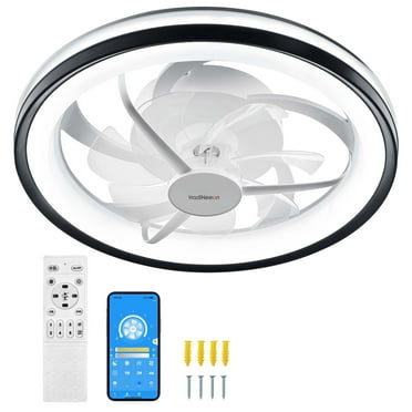 BLITZWILL 22 in Round Ceiling Fans with Lights, Dimmable Color ...
