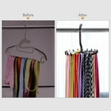 Closet Complete 2pk Rotating Hanger, Black Hook Twirling Tie Rack, Belt Organizer, Space Saver ...