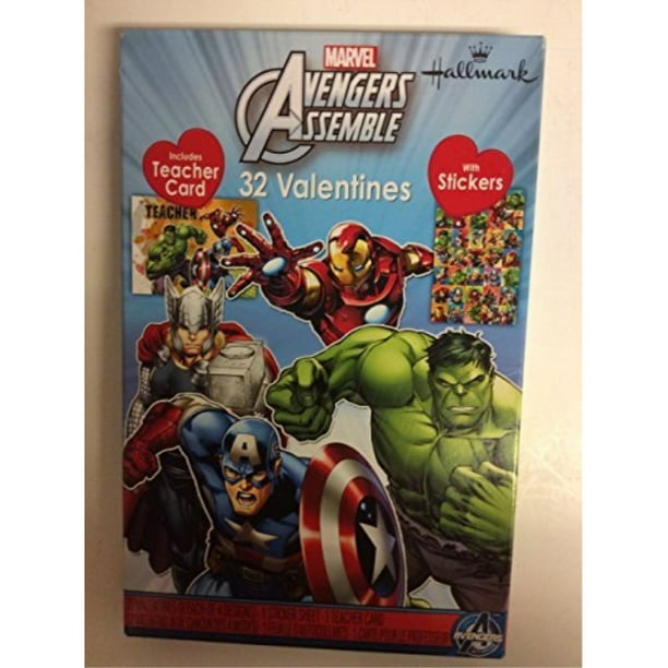 Marvel Avengers Assemble 32 Valentines with Stickers Includes Teacher ... Marvel Avengers Assemble 32 Valentines with Stickers Includes Teacher ...