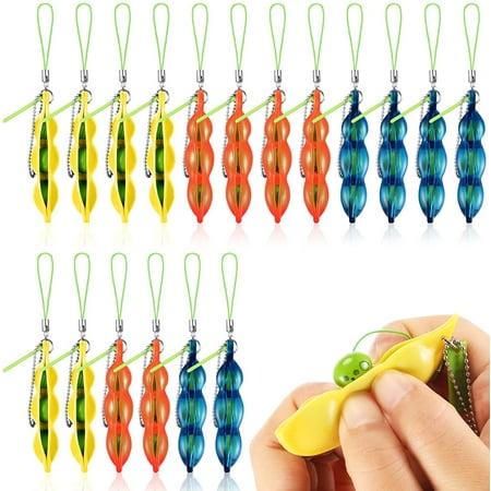 Lepai 18 Pieces Fidget Bean Toy Funny Facial Expression Bean Fidget Toy ...