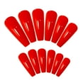 False Nail Patch Frosted Regular Red Super Long Style Toe Nails Full