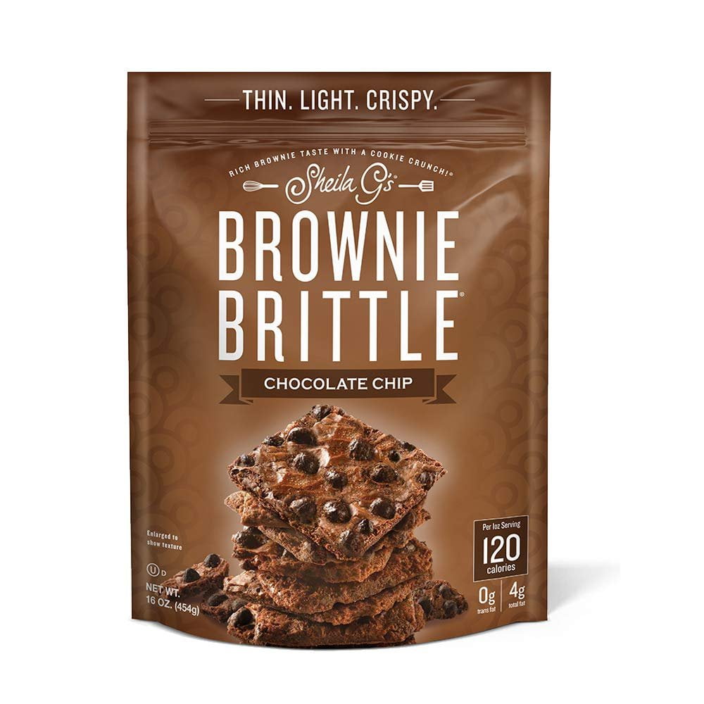 Sheila G's Brownie Brittle, Chocolate Chip, 16 Ounce Bag Packaging May ...