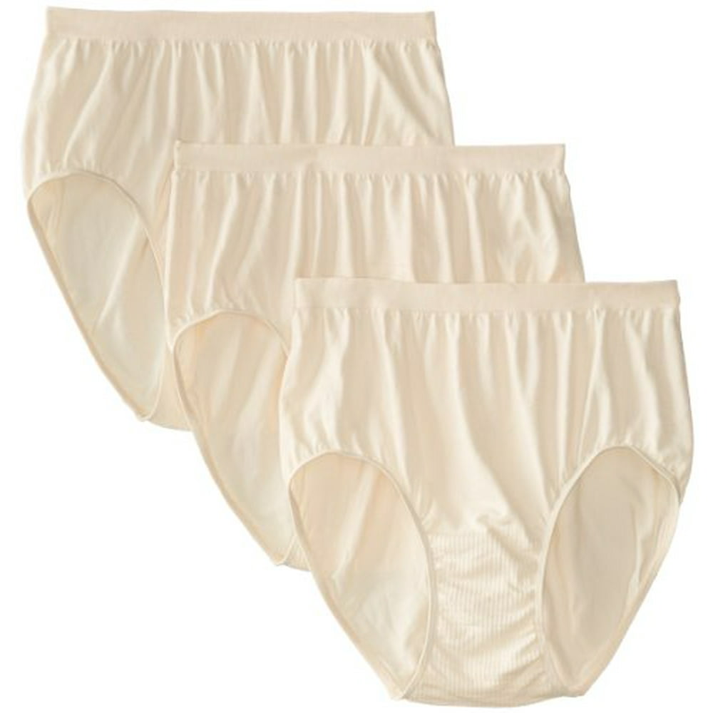 Bali Bali Womens 3 Pack Comfort Revolution Brief Panty Light Beige