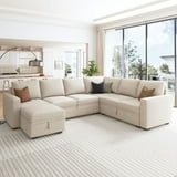 HONBAY Convertible Sofa Couch with Pull-Out Bed and Storage, Modern ...