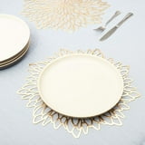 Free Shipping! Juvale Gold Vinyl Round Leaf Placemats Set of 10 14.4 ...