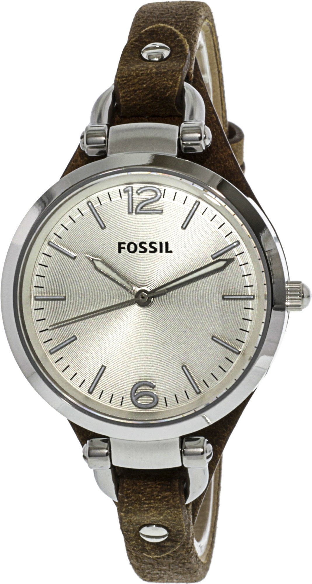 Fossil Women's Georgia ES3060 Brown Calf Skin Analog Quartz Dress Watch ...