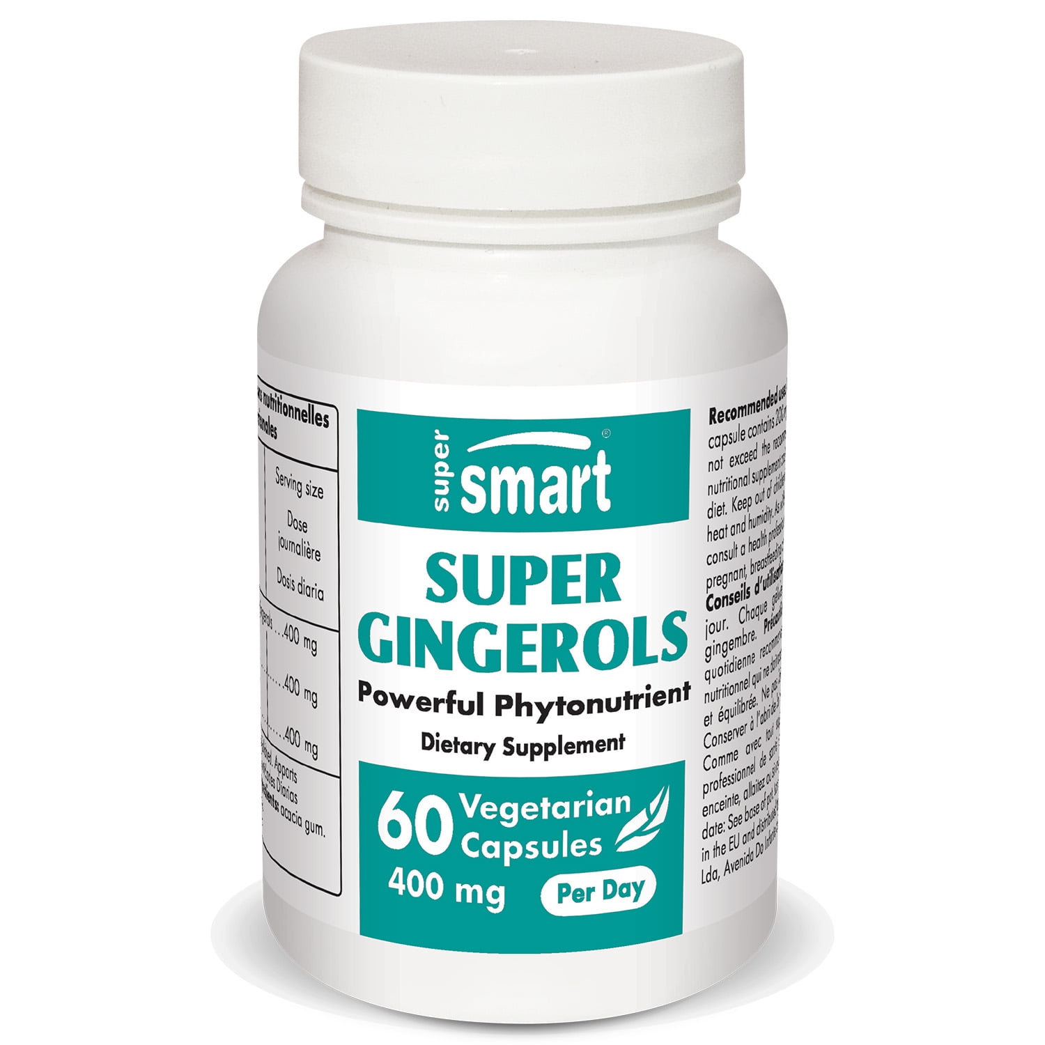 Supersmart - Super Gingerols 20% (Ginger Root) 400 mg per Day - Stomach ...