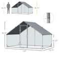 Metal Chicken Coop Run with Cover, Walk-In Outdoor Poultry Pen for ...