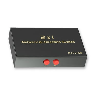 Kentek RJ45 2 Way Manual Data Switch Box Push Button Style Network I/O ...