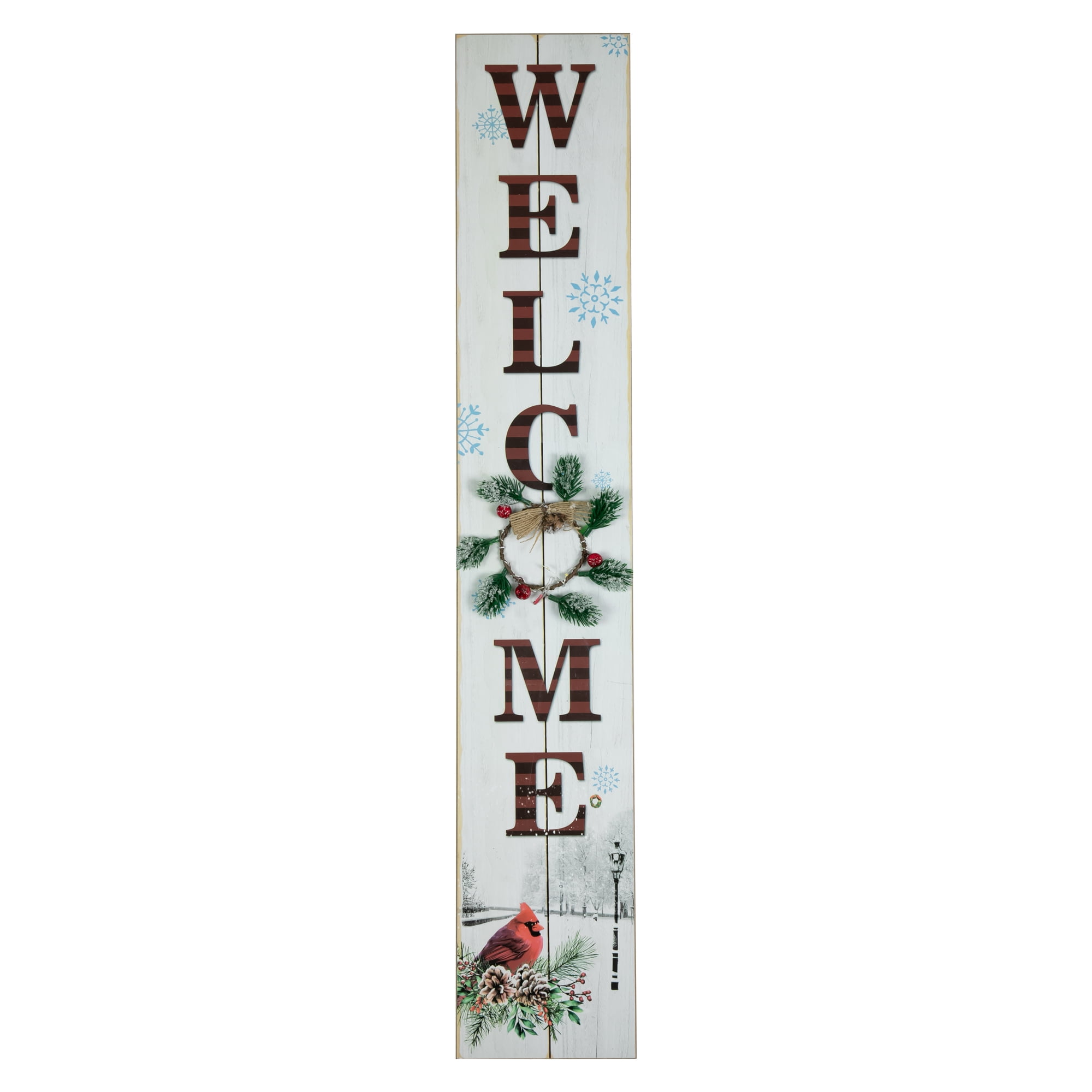 Northlight 31.75" LED Lighted Welcome Sign with Cardinal Christmas Sign ...