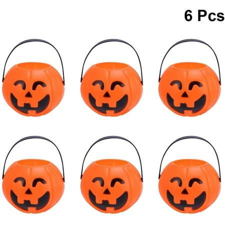 Pumpkin Mini Buckets,with handle Candy Plastic Barrel Ornaments Bucket ...