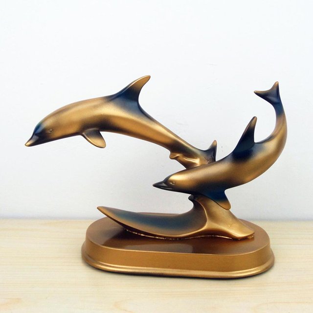 Modern Dolphin Statue Creative Cabinet Figurine Decorative Table ...