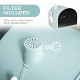 PawHut Small Kitty Plastic Litter Box with Lid, Scoop, Filter, and Mat ...