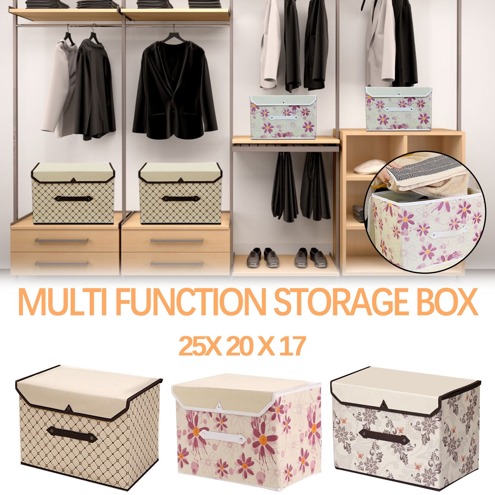 Iumwxz Organizers and Storage Fabric Printing Folding Storage Box ...