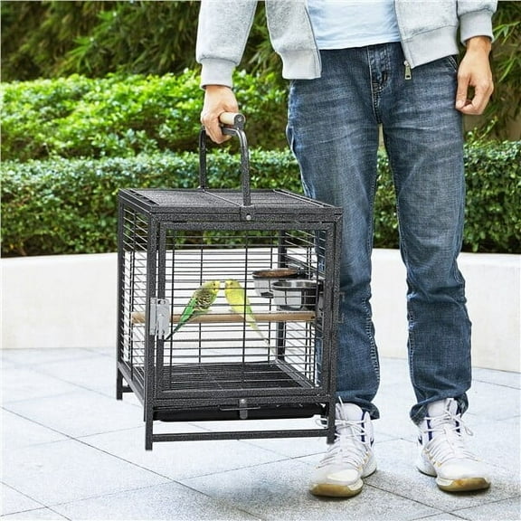 XX-Large Deluxe Wrought Iron Bird Parrot Cage with Open Play Top ...