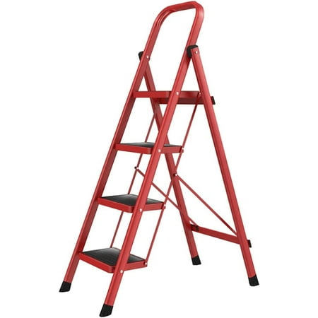 Step ladders Foldable 4 Step Ladder Folding Step Stool with Handgrip ...