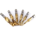 Quick Change Hex Shank Drill Tap Set, 3-in-1 Design Titanium Coated HSS ...