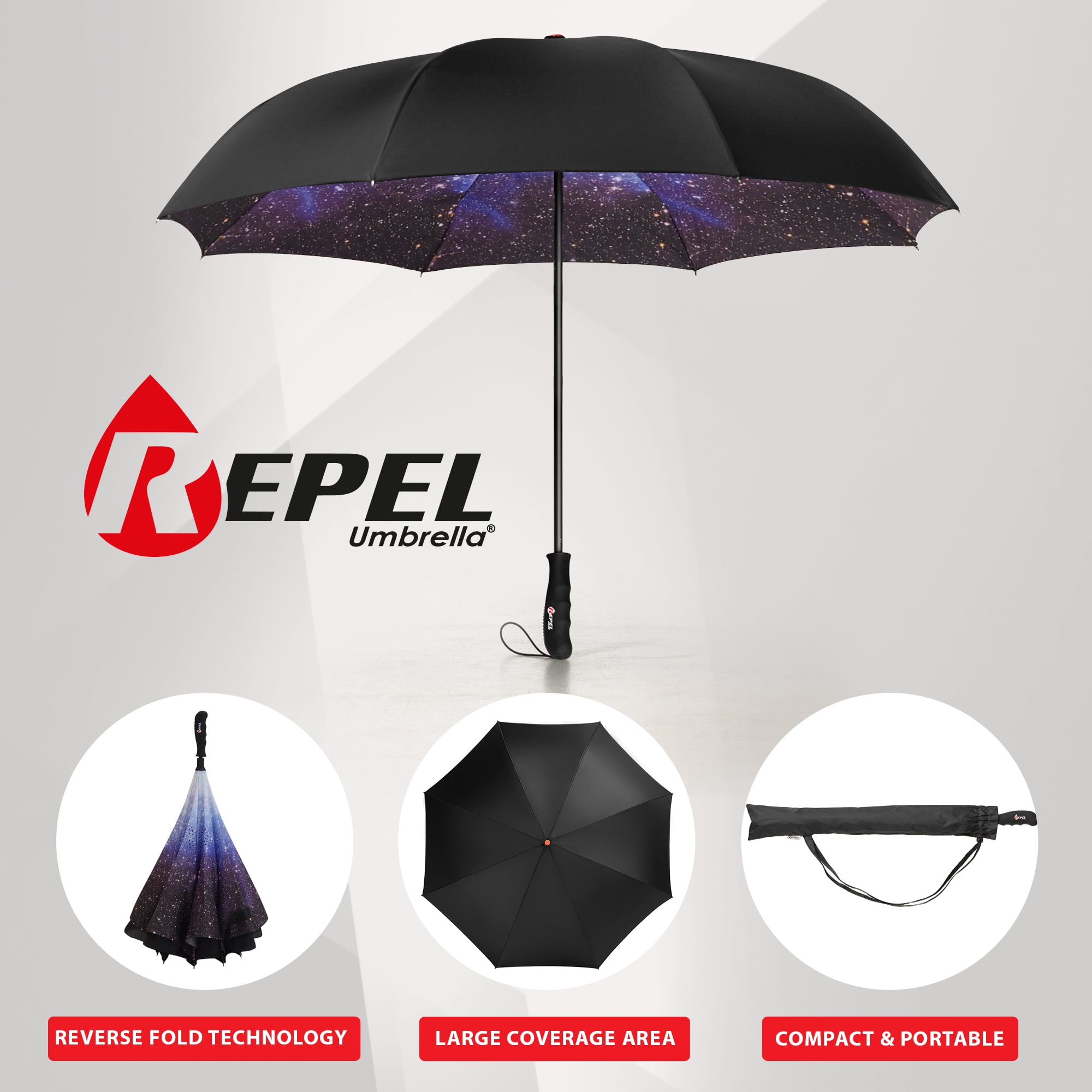 Buy Repel Reverse Umbrella, Inverted Technology, Windproof Fiberglass ...